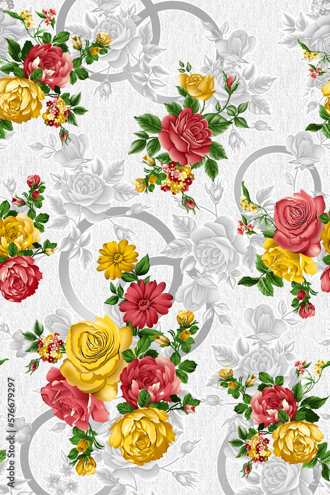 Seamless rose flower border design Stock Illustration | Adobe Stock