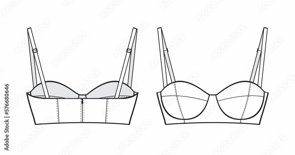 Push Up Bralette Bustier Bra Sexy Top underwear. with molded cup, and ...