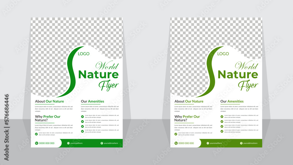 Environmental A4 Flyer Template Design. nature flyer, environment flyer ...
