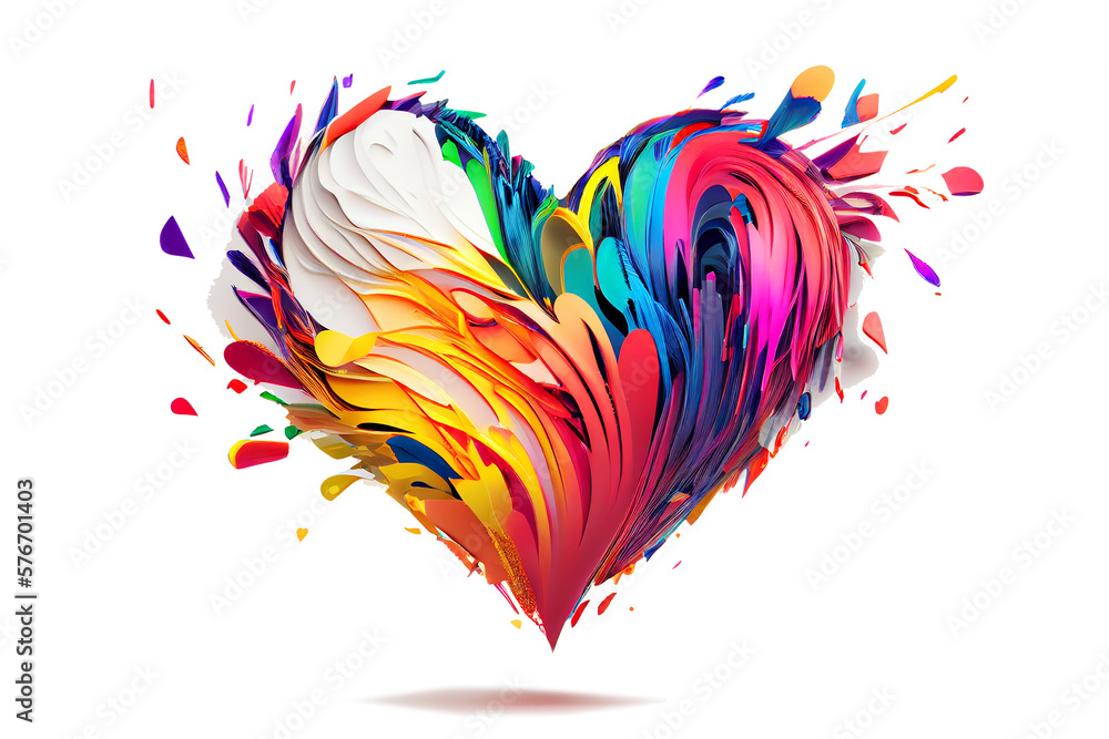 Colorful Paint Splatter Hearts