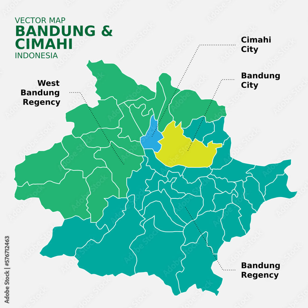 THE MAP OF BANDUNG & CIMAHI Stock Vector | Adobe Stock