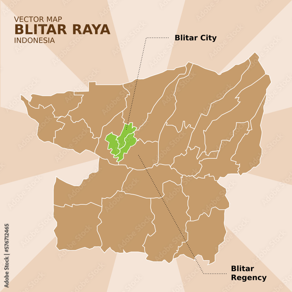 THE MAP OF BLITAR RAYA Stock Vector | Adobe Stock