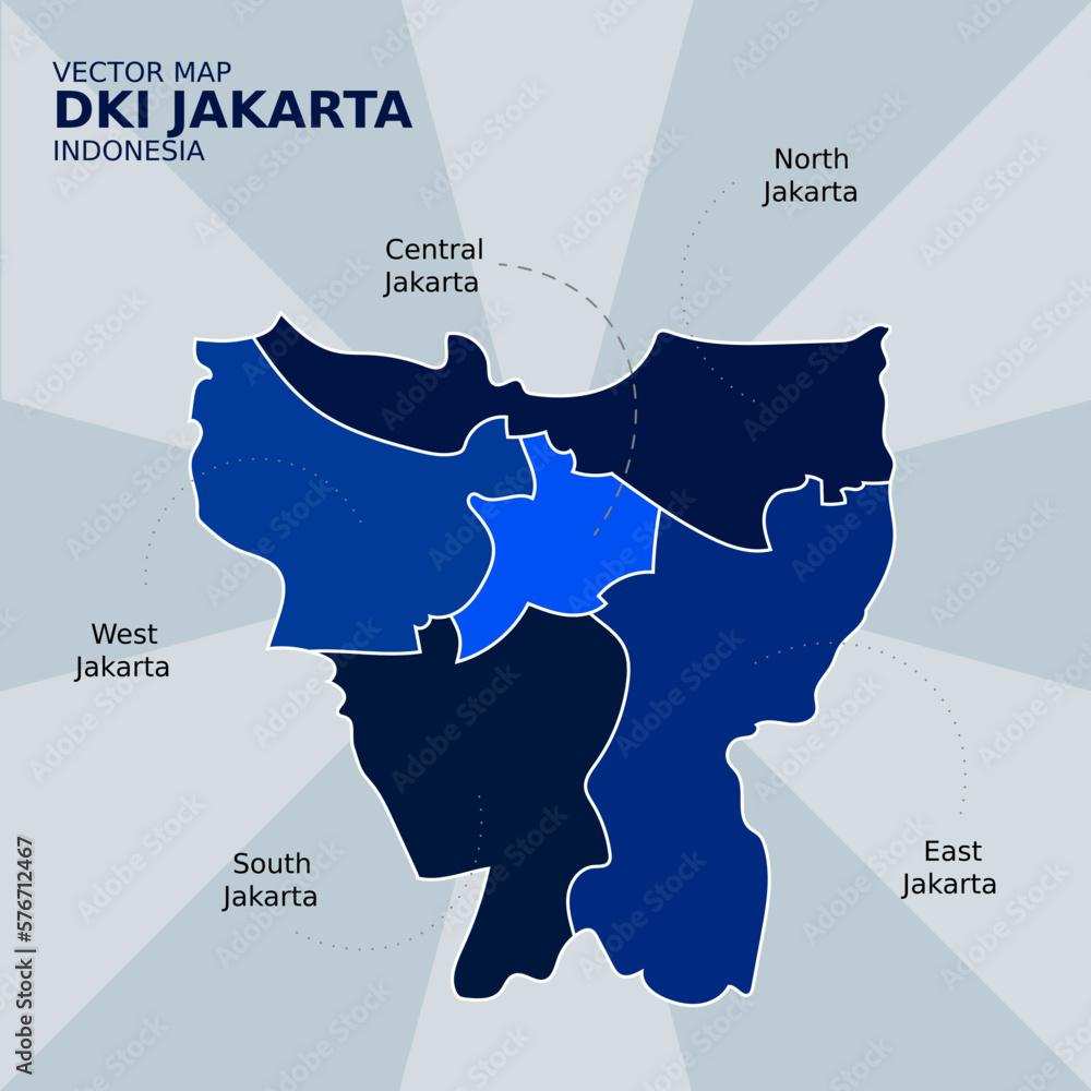 THE MAP OF DKI JAKARTA Stock Vector | Adobe Stock