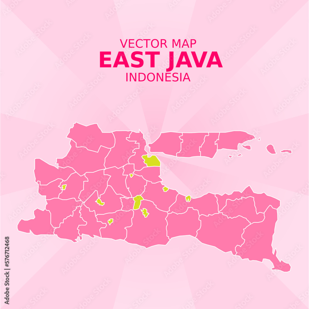 THE MAP OF EAST JAVA Stock Vector | Adobe Stock