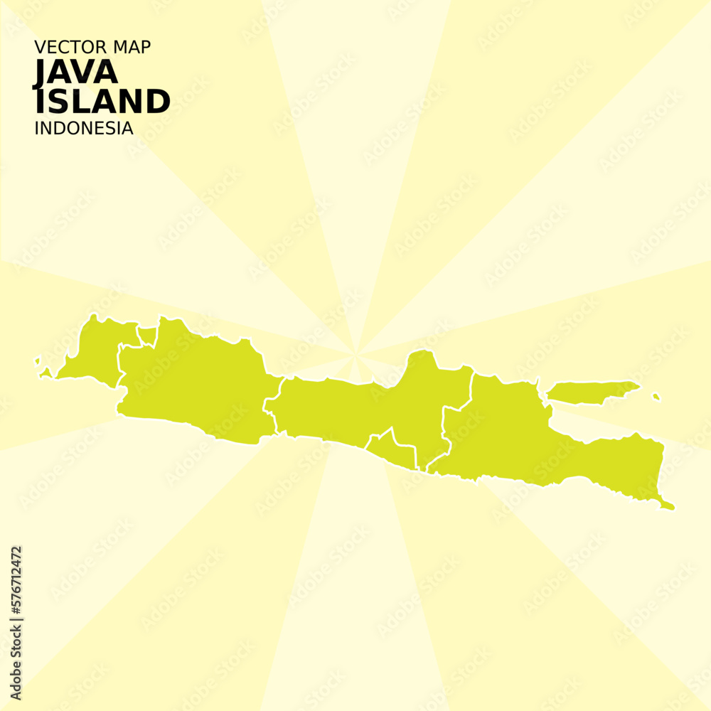 THE MAP OF JAVA ISLAND Stock Vector | Adobe Stock