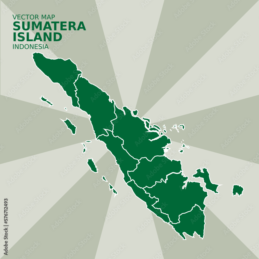 THE MAP OF SUMATERA ISLAND Stock Vector | Adobe Stock