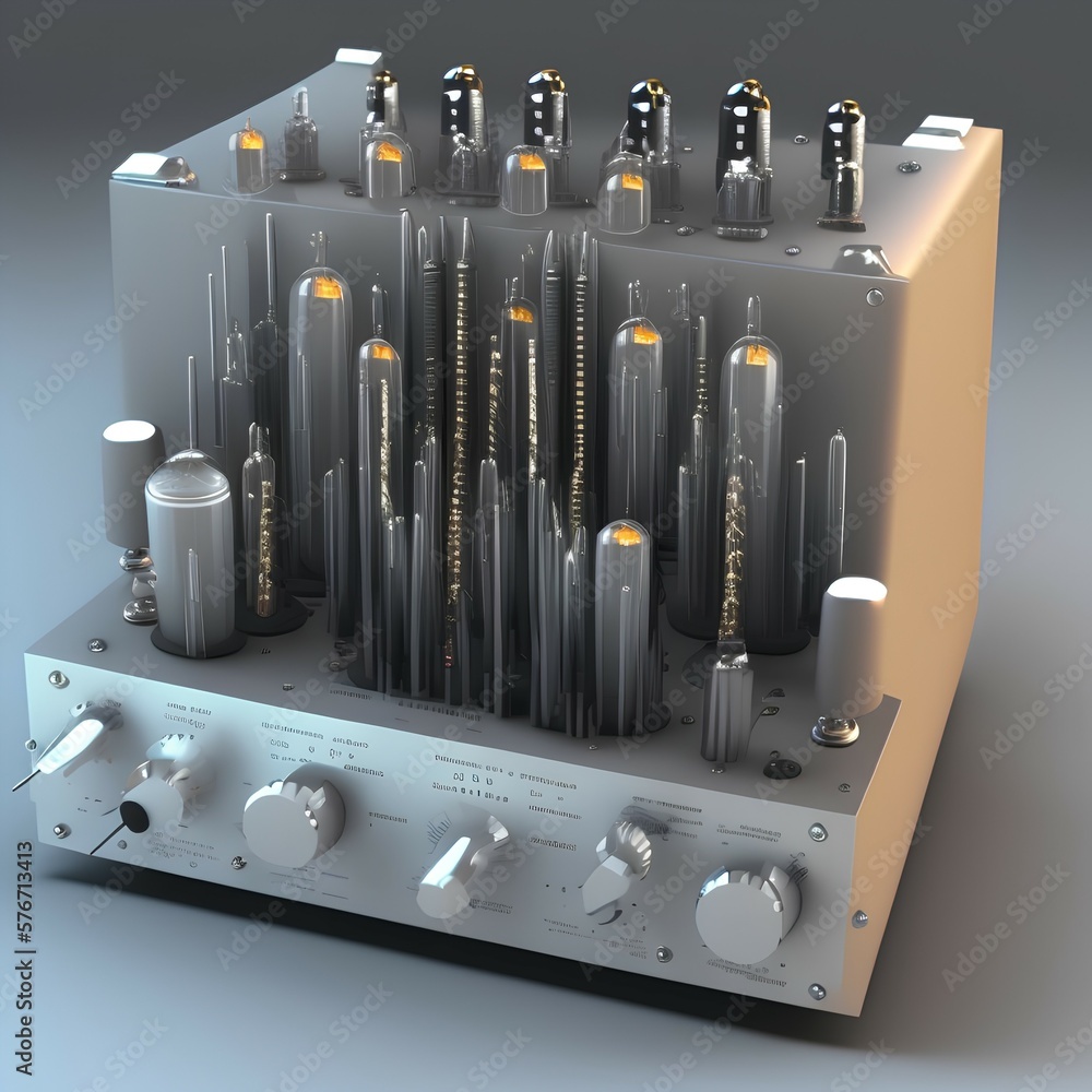 3d image of counter-stroke amplifier, triode preamp with tube and ...