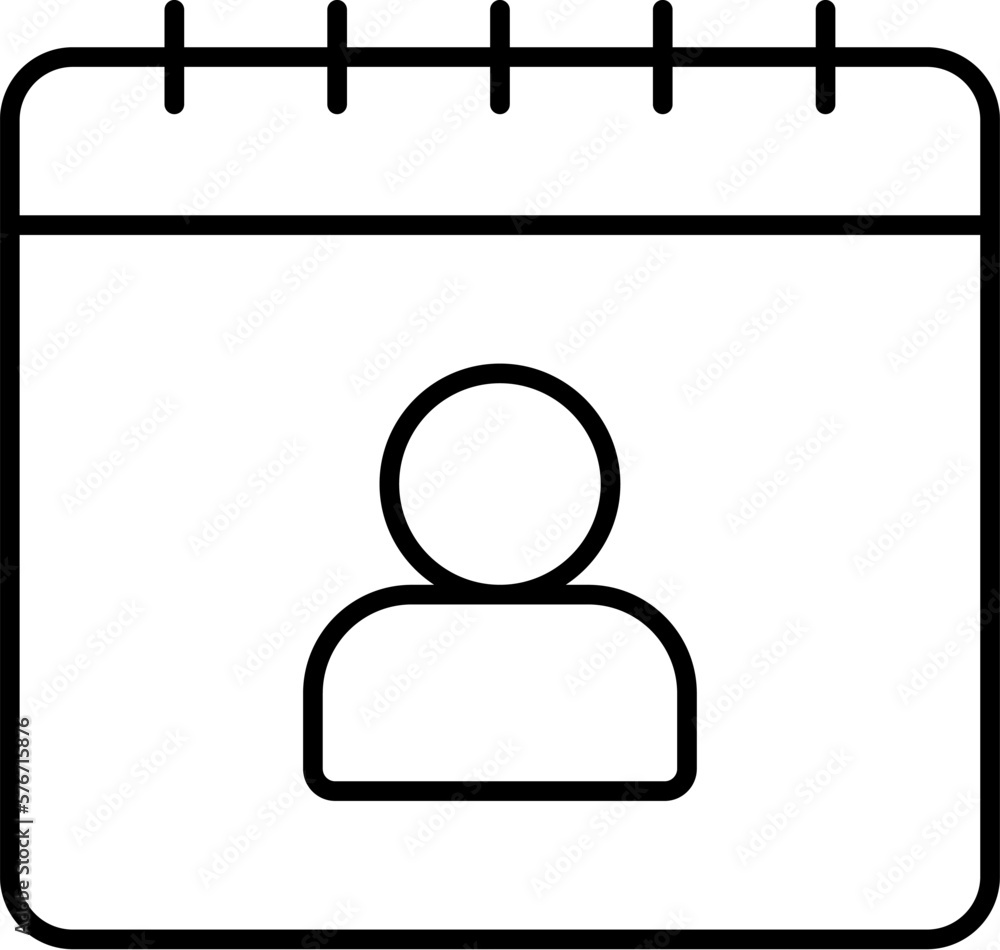 Calendar, profile icon. Simple thin line, outline vector of calendar ...