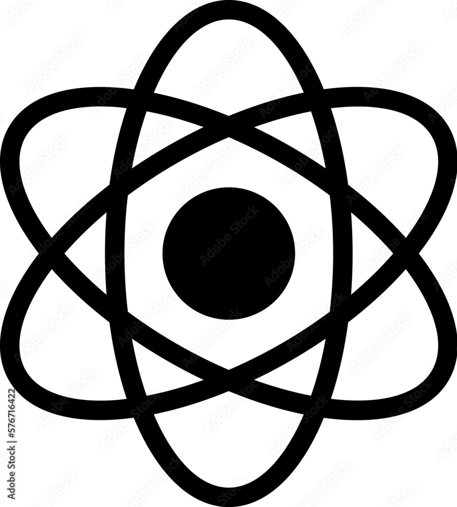 Atom Icon in trendy flat style isolated on whute background. Atom ...