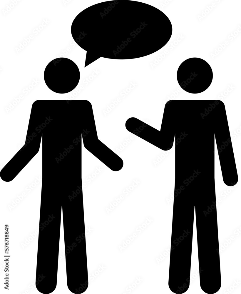 Two people talking icon. Simple glyph, flat vector of People icons for ...