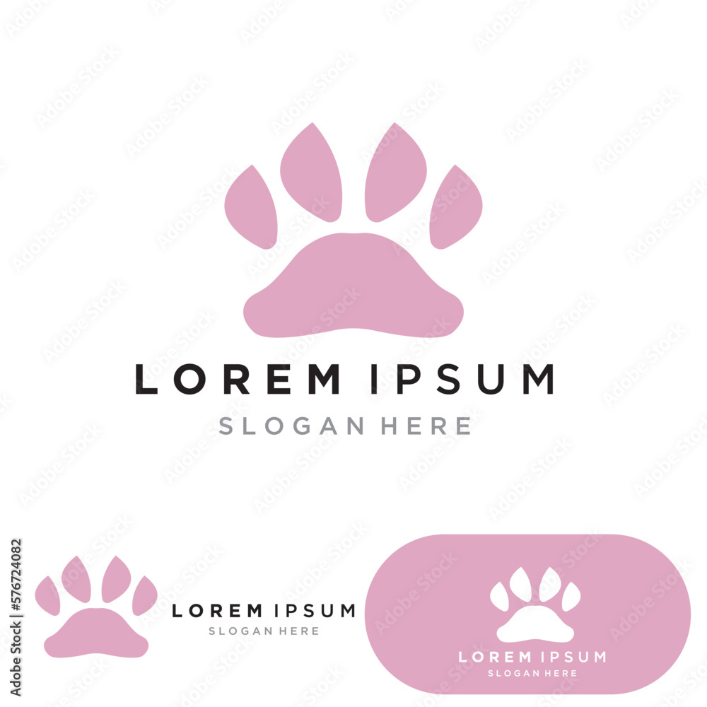 Dog paw Logo and symbol vector elements Stock Vector | Adobe Stock