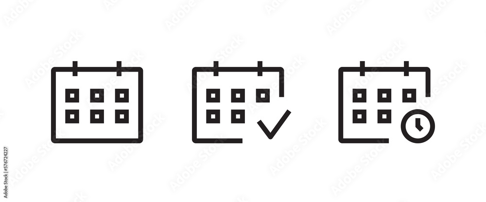 calendar icon. Vector month date Schedule time Meeting Deadlines icon ...