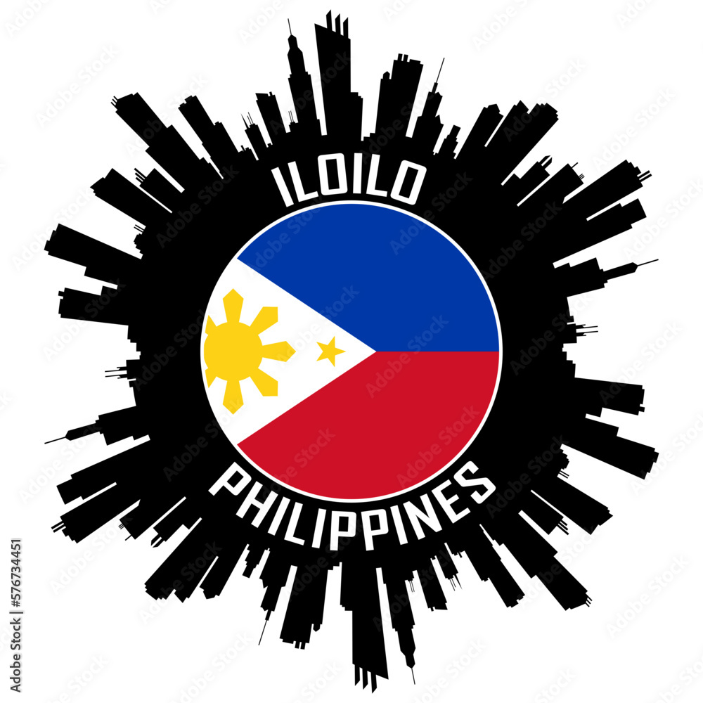 Vetor do Stock: Iloilo Philippines Flag Skyline Silhouette Iloilo ... Vetor do Stock: Iloilo Philippines Flag Skyline Silhouette Iloilo ...