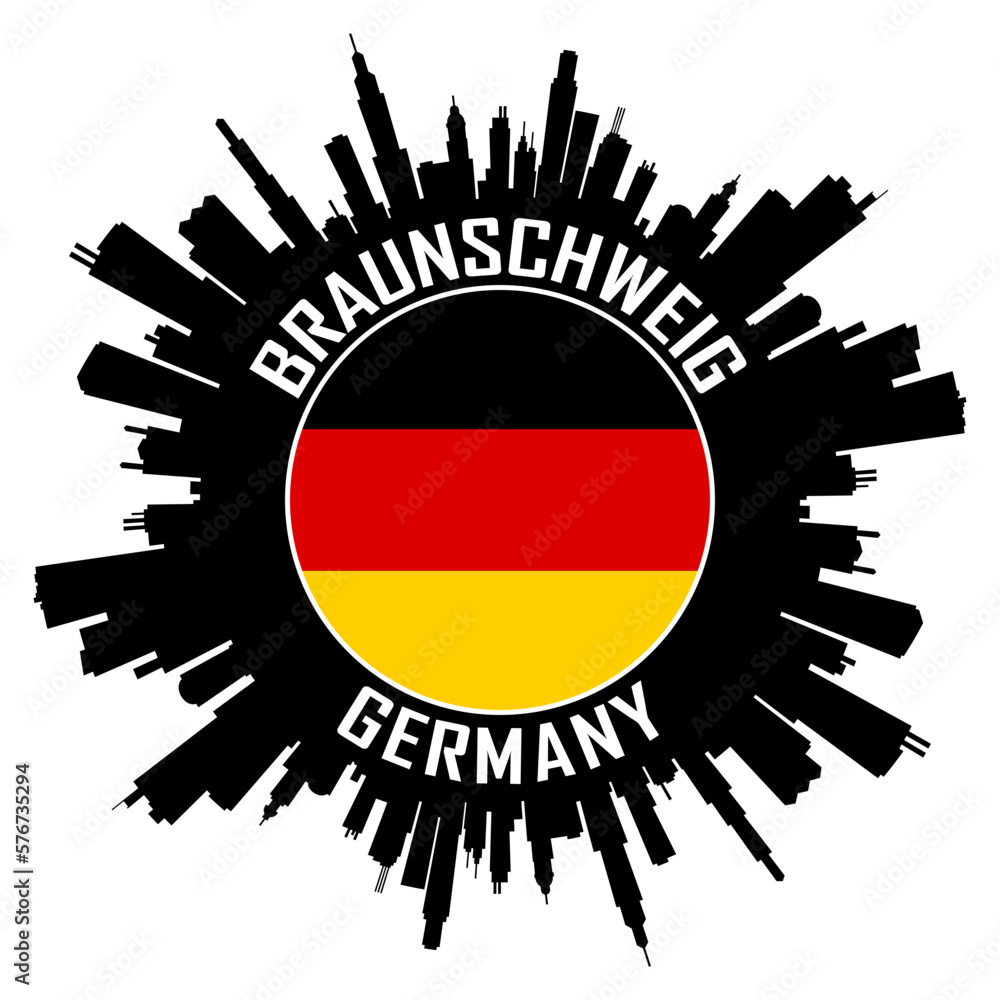 Braunschweig Germany Flag Skyline Silhouette Braunschweig Germany Lover ...