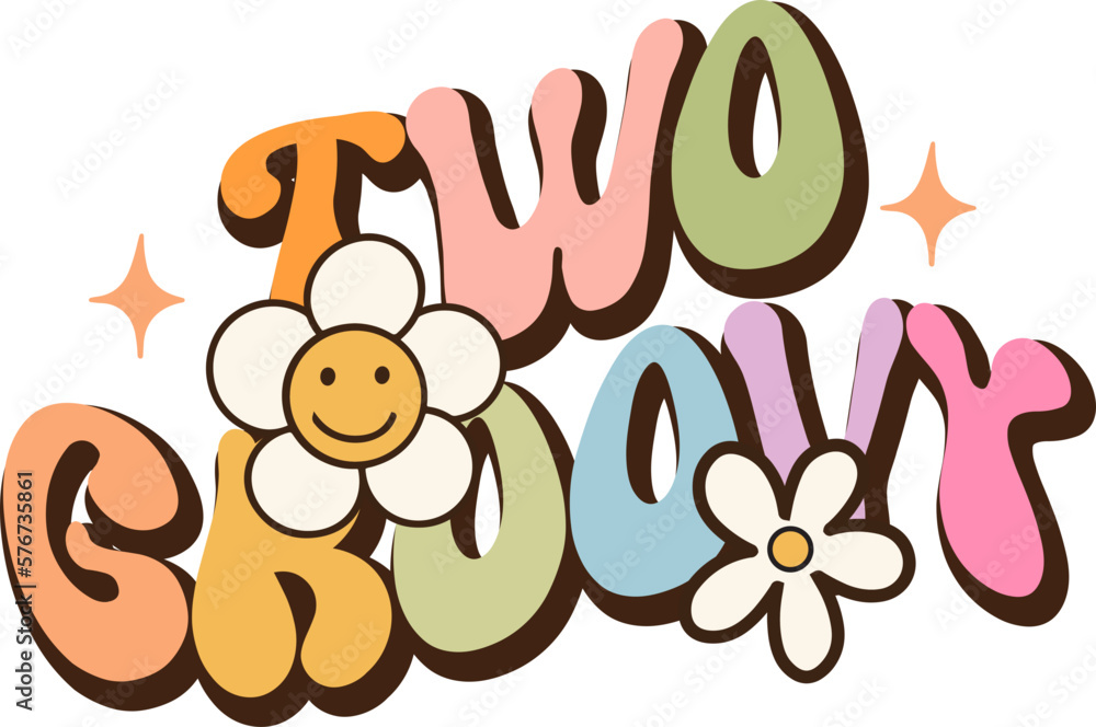 Two groovy svg and flower smiley, design for shirt,illustration ...