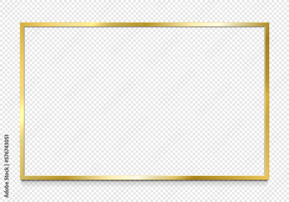 Golden frame border. Wedding invitation, birthday greeting and ...