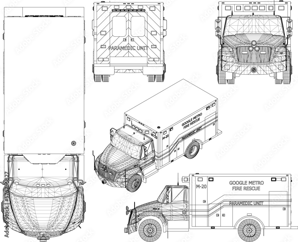 Hospital safety ambulance paramedic illustration vector sketch Stock ...