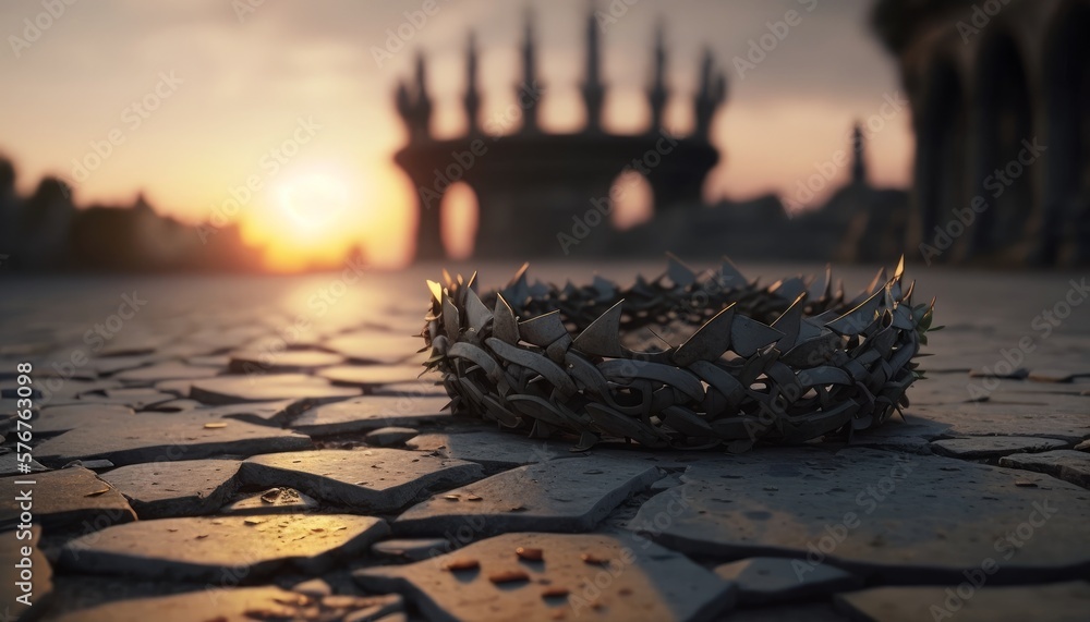Crown of thorns of Jesus Christ used in his crucifixion. Background ...