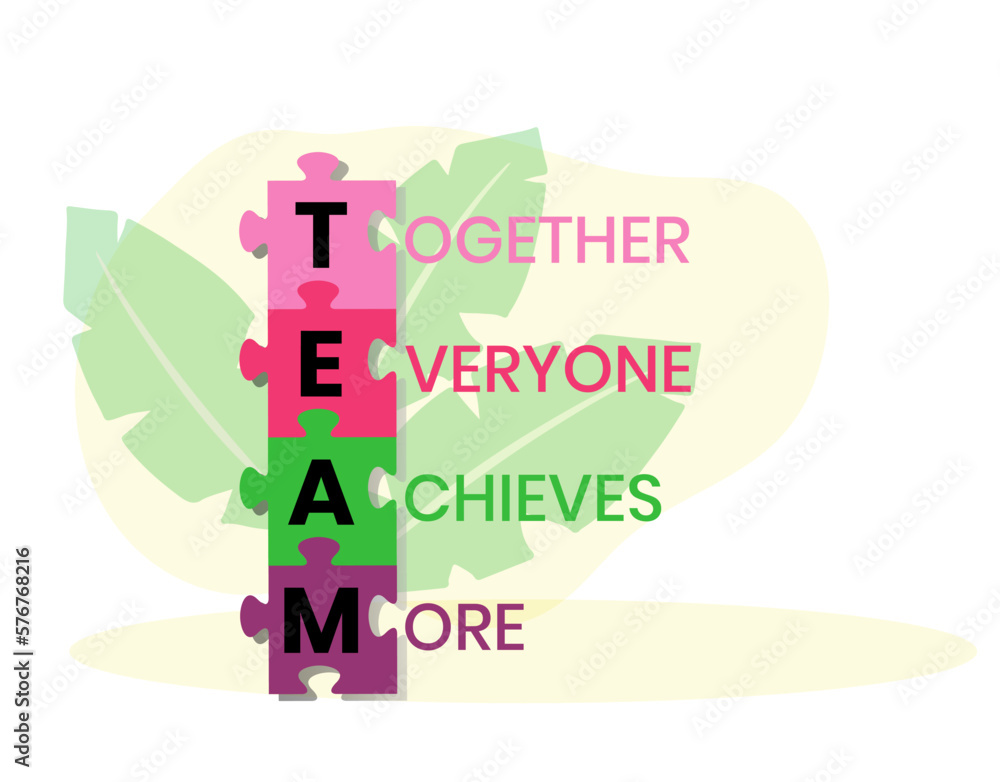 Poster Team - Together Everyone Achieves More acronym, business concept ...