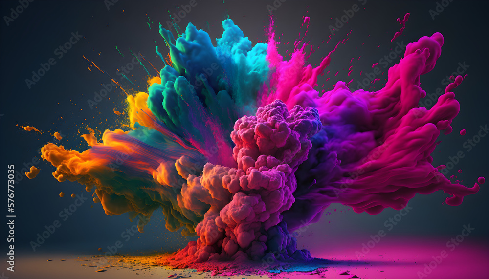 Abstract Color Splatter Background. Multicolor Paint Splatter. Holi ...