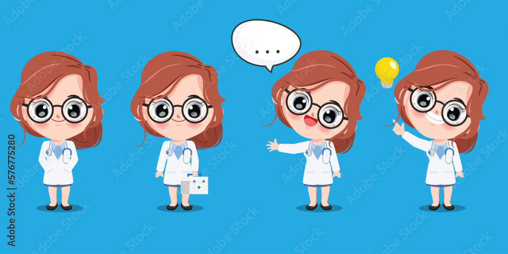 Doctor character set for medicine. Healthcare medical people in ...