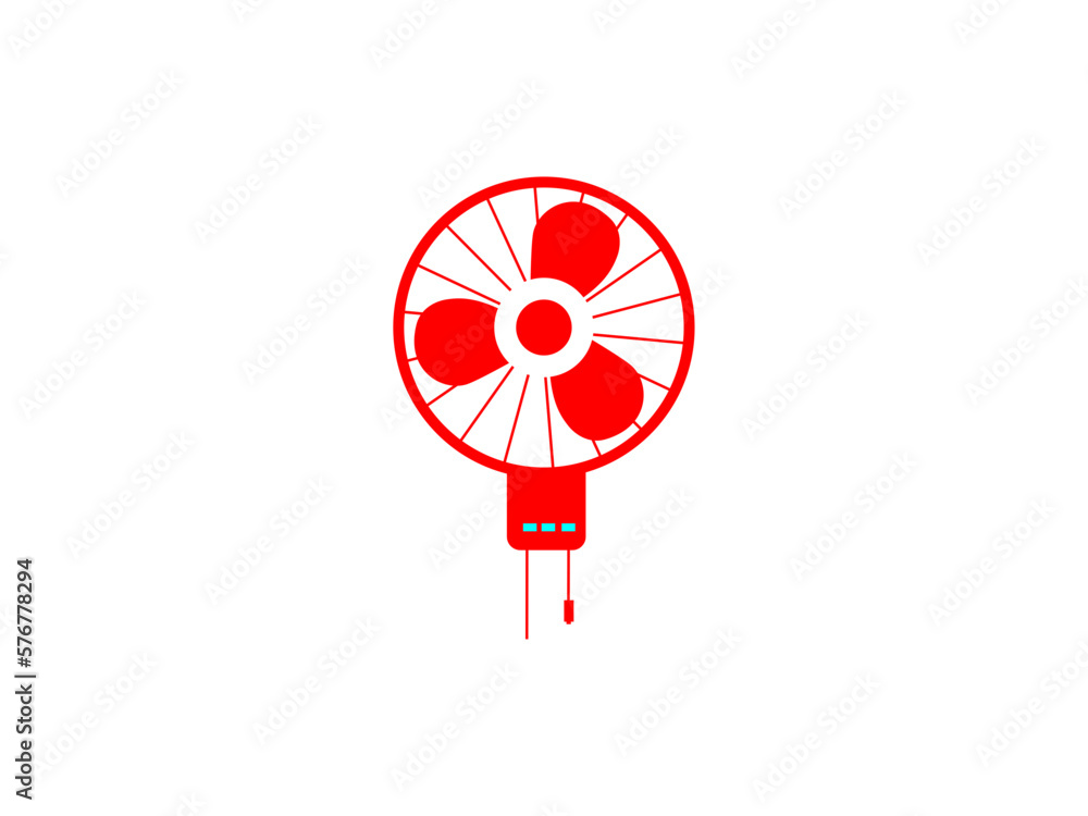 Vintage fan. Electrical fan is working/ vector cartoon, illustration ...