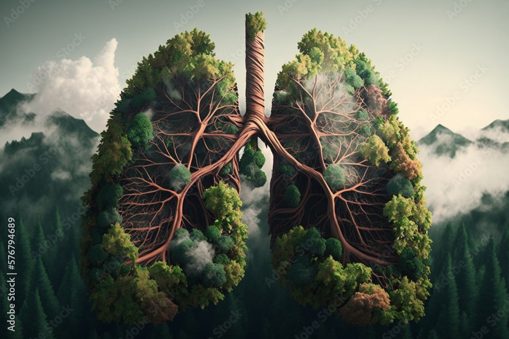 The forest, the lungs of Earth. Fresh and clean lungs without lung ...