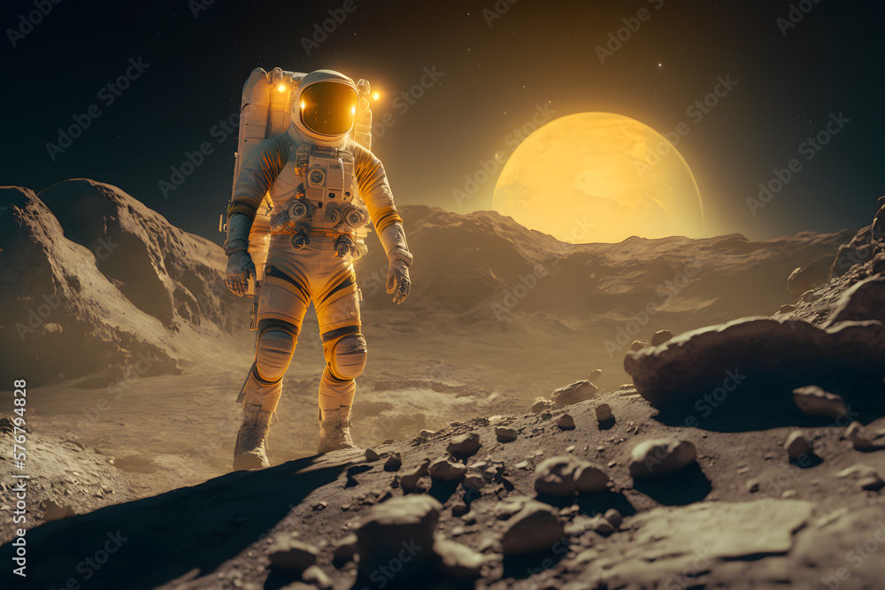 Astronaut explores space being desert mars. Astronaut space suit ... Astronaut explores space being desert mars. Astronaut space suit ...