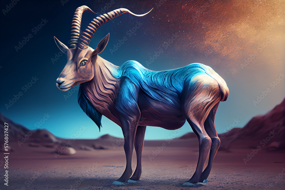 Beautiful abstract Capricorn magical zodiac sign, astrology, concept ...