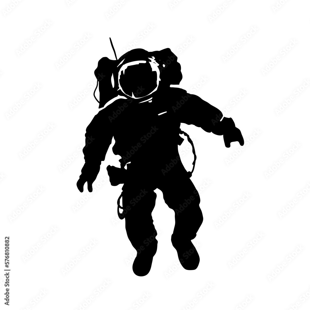 Astronaut silhouette - isolated. A man in a space suit Stock Vector ...