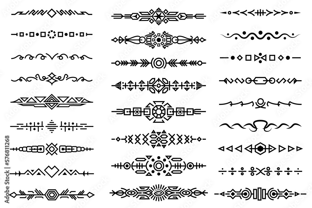 Vector text dividers set. Collection of dividers, paragraph separators ...