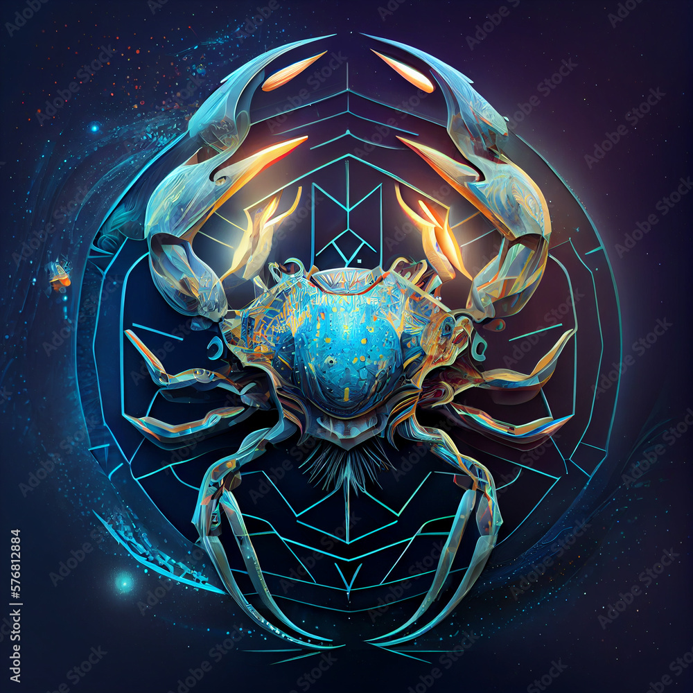 Beautiful abstract Cancer magical zodiac sign, astrology, concept ...