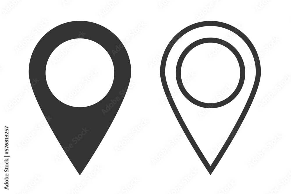 Geolocation icons on a white background. A set of geolocation map pin ... Geolocation icons on a white background. A set of geolocation map pin ...