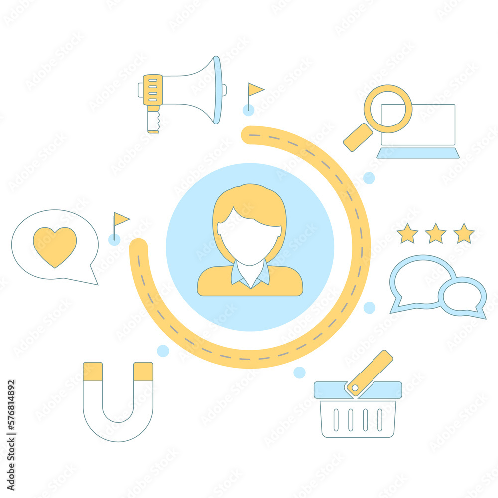 Icon of Customer Journey Map, User Buying Process. Stock Illustration | Adobe Stock