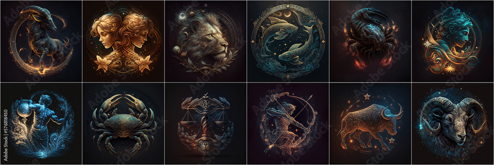 Astrological zodiac signs of Sagittarius, Sagittarius horoscope Stock ...