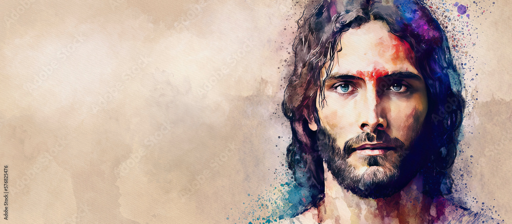 Jesus Christ. Painting illustration, generative ai. Stock Illustration ...