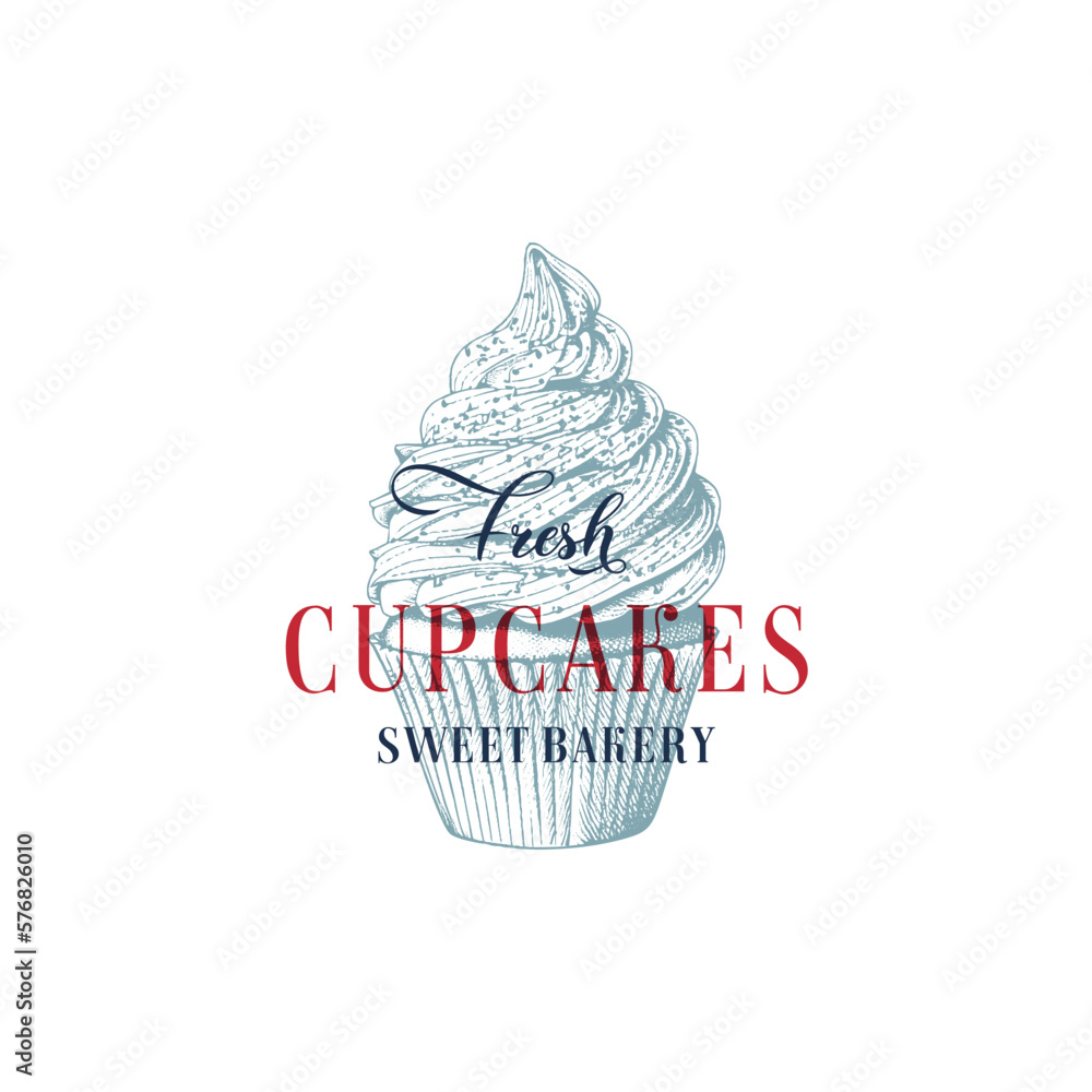 Pastry desserts and sweet cakes sketch lettering for patisserie or ...