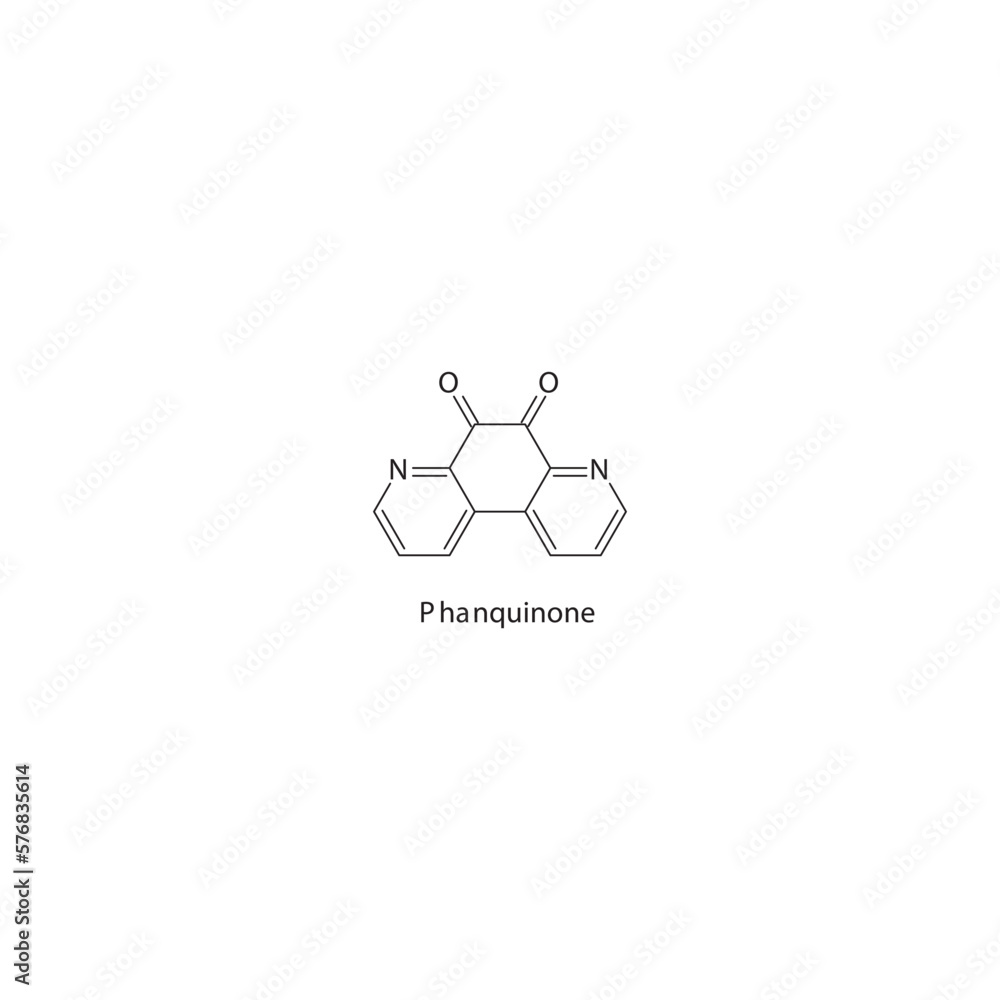 Phanquinone flat skeletal molecular structure Antiprotozoal drug used ...
