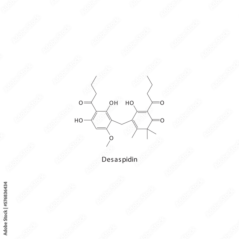 Desaspidin flat skeletal molecular structure Anthelmintic agent drug ...