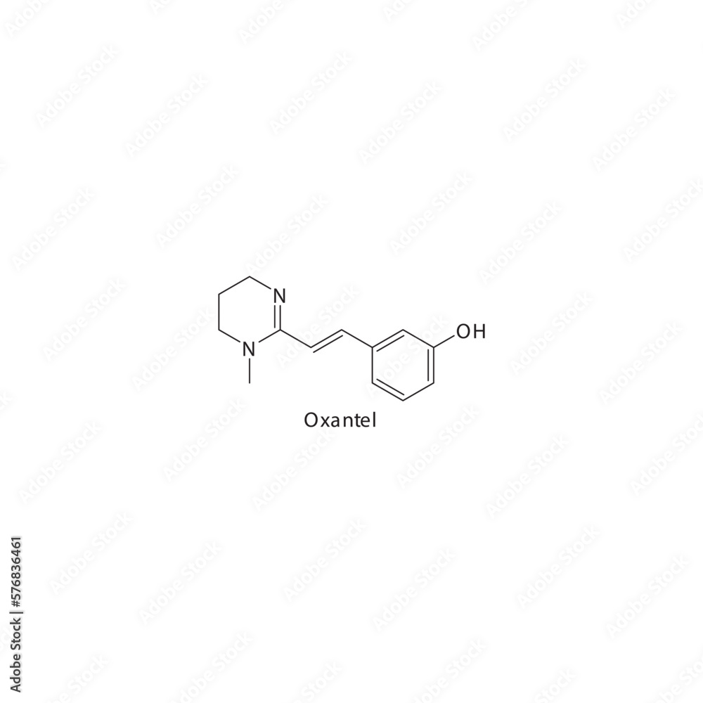 Oxantel flat skeletal molecular structure Anthelmintic agent drug used ...