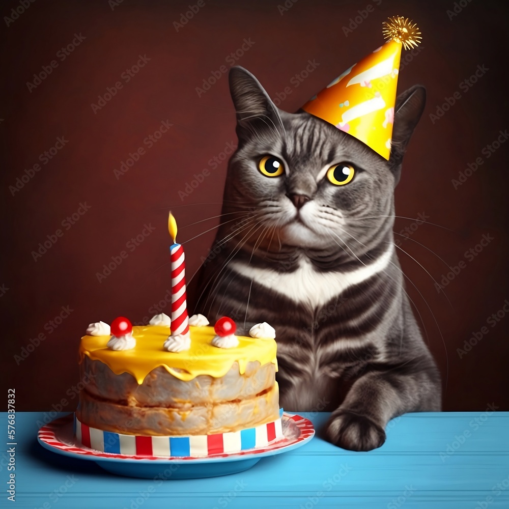 Happy Birthday Funny Cat Cake