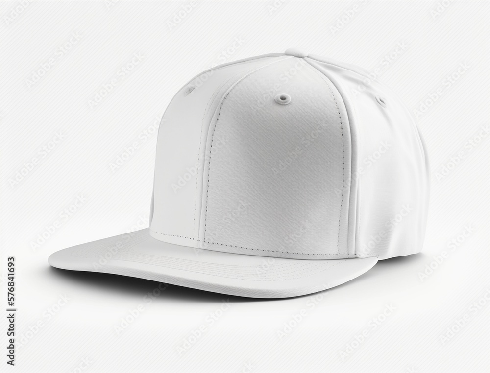 empty white snapback hat mockup isolated on a white blank background ...