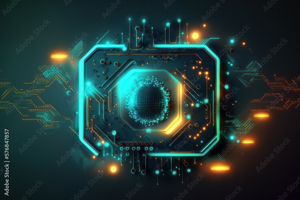 Abstract technology background. AI generated, human enhanced ...