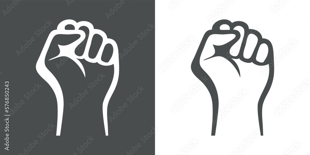 Símbolo de victoria, fuerza, poder y solidaridad. Silueta de puño ... Símbolo de victoria, fuerza, poder y solidaridad. Silueta de puño ...