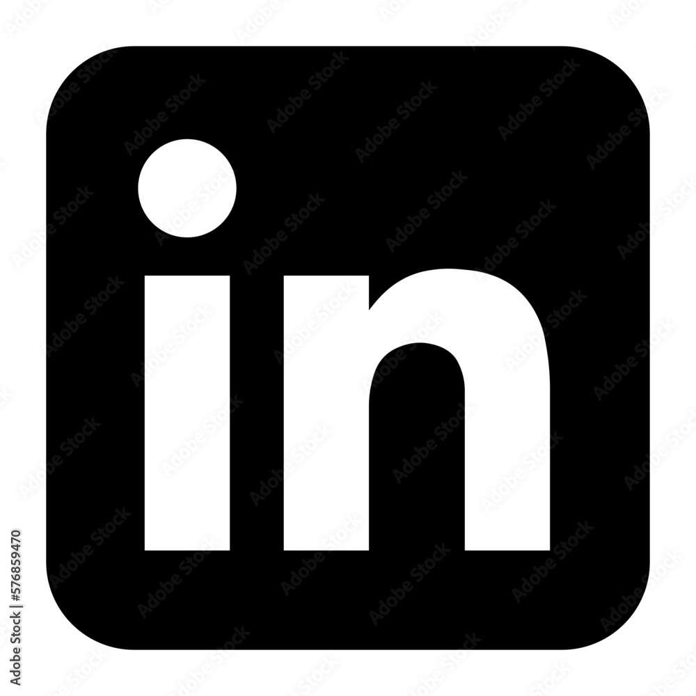 LinkedIn social media app icon. Square with rounded corners vector ...