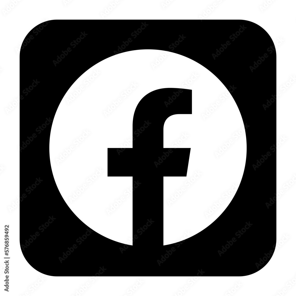 Facebook social media app icon. Square with rounded corners vector ...