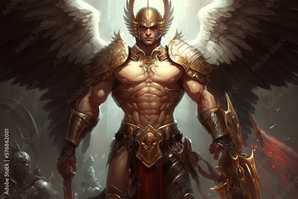 Angel of vengeance on the battlefield archangel knight in shining armor ...