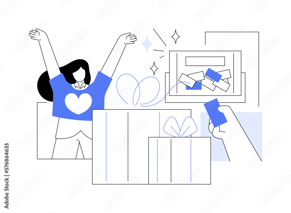 Prize draw abstract concept vector illustration. Stock Vector | Adobe Stock