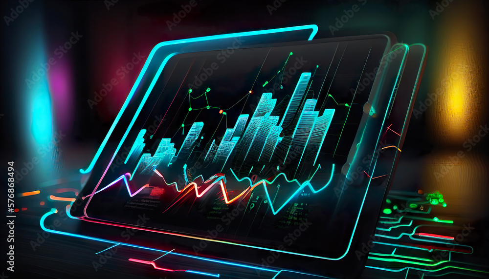 abstract financial business graph chart analysis stock and crypto ...