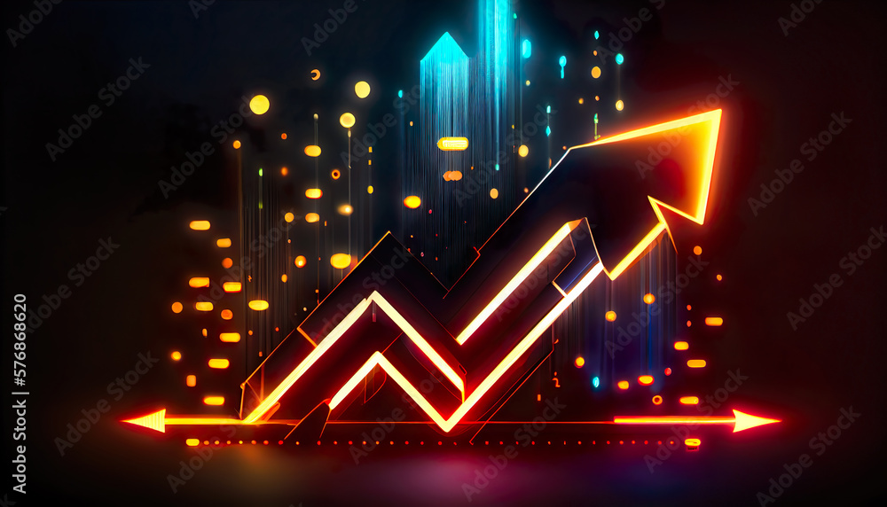 abstract financial business graph chart analysis stock and crypto ...